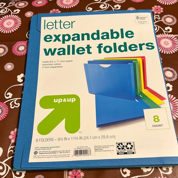 up&up | Office | New Letter Expandable Wallet Folders Assorted Colors 8 ...